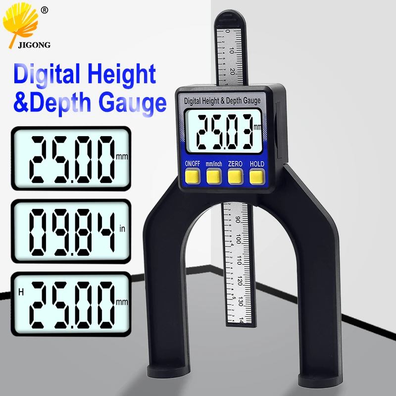 Digital Depth Caliper Height Gauge Digital Tread Depth Gauge Lcd ...