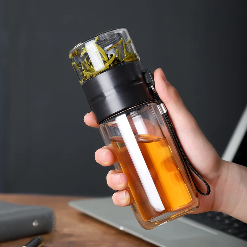 225ML/125ML Glass Bottle Double Layer Tea Water Separation Glass ...