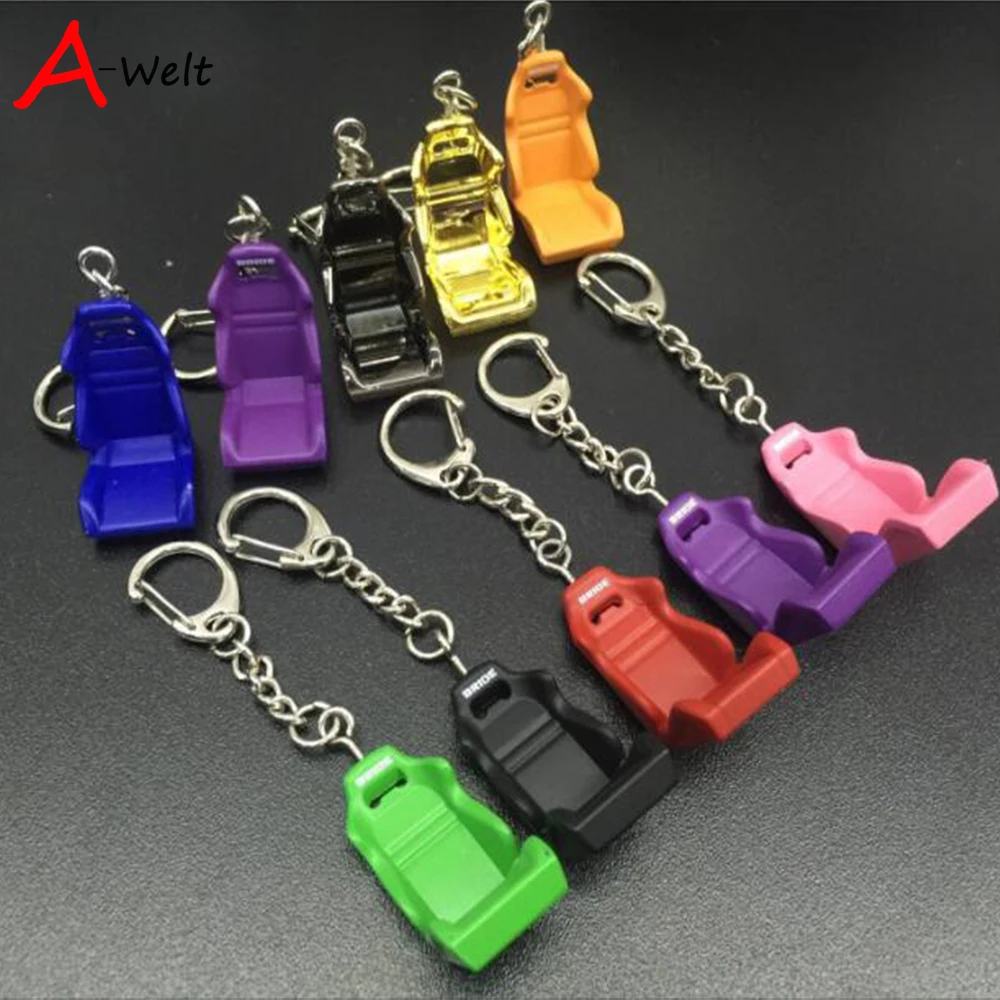 1pc Metal Modified Car Parts Racing Chair Seat car keychain turbo key ...