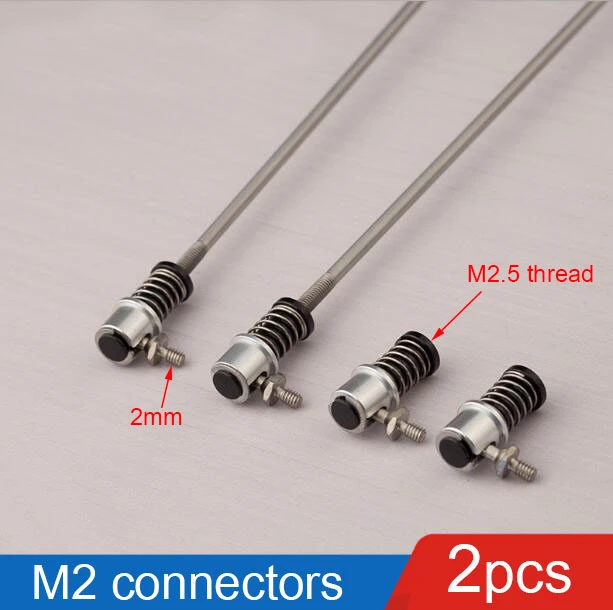 2pcs M2 Push Rod Connector W Spring 3mm Servo Horn Steering Linkage ...