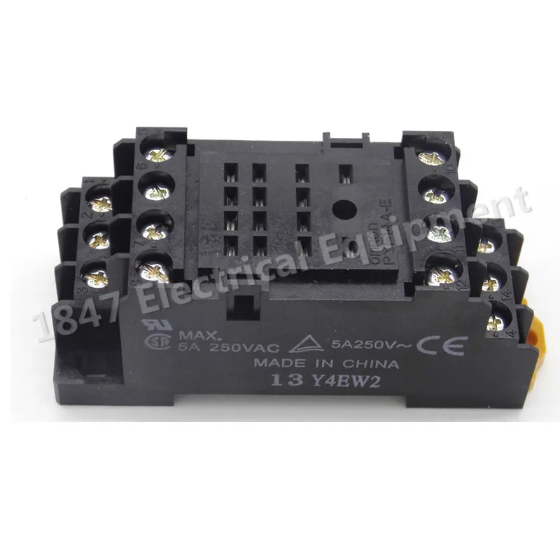 10PCS a lot New Original PYF14A E 14 pin relay socket base for MY4N HH54P H3Y 4|relay socket ...