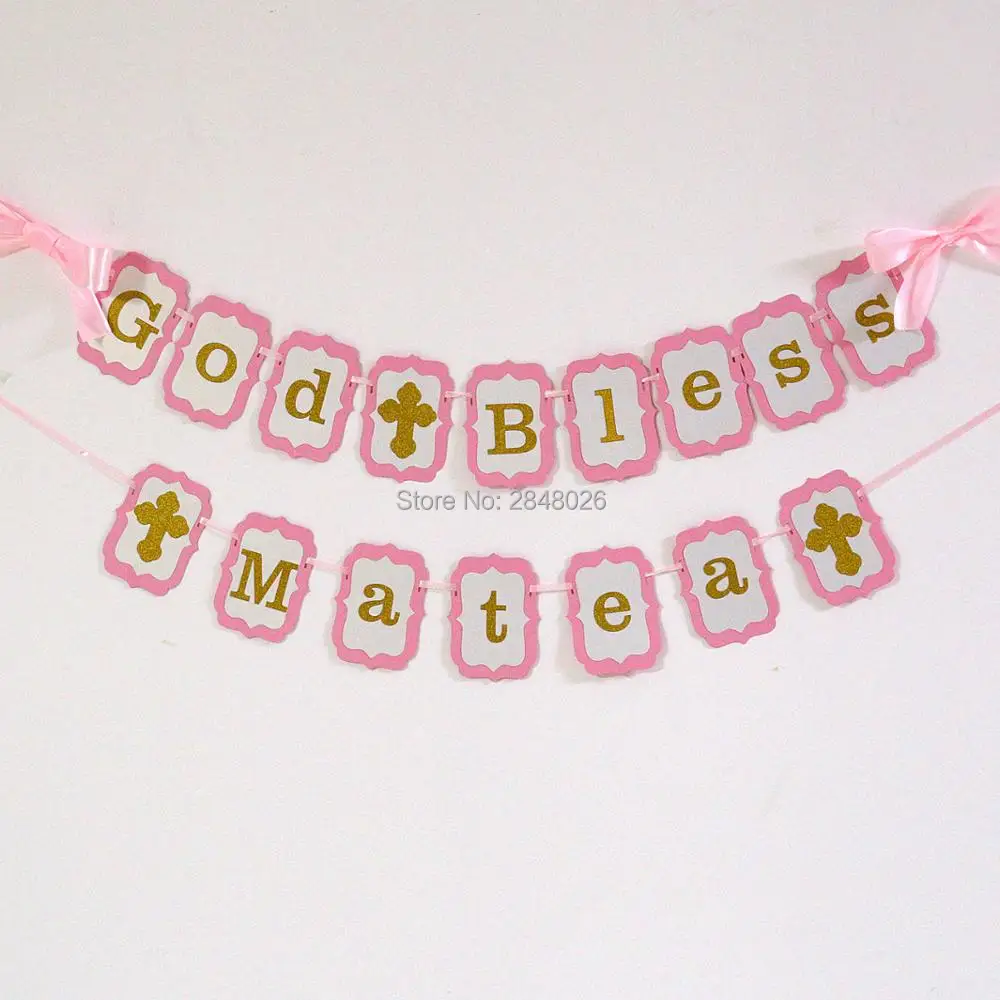 Paper & Party Supplies God bless banner-God Bless-God bless boy girl ...