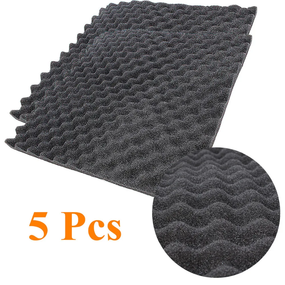 5pcs 50x50cm Soundproof Thickness 1.5cm Black Acoustic Foam Treatment ...
