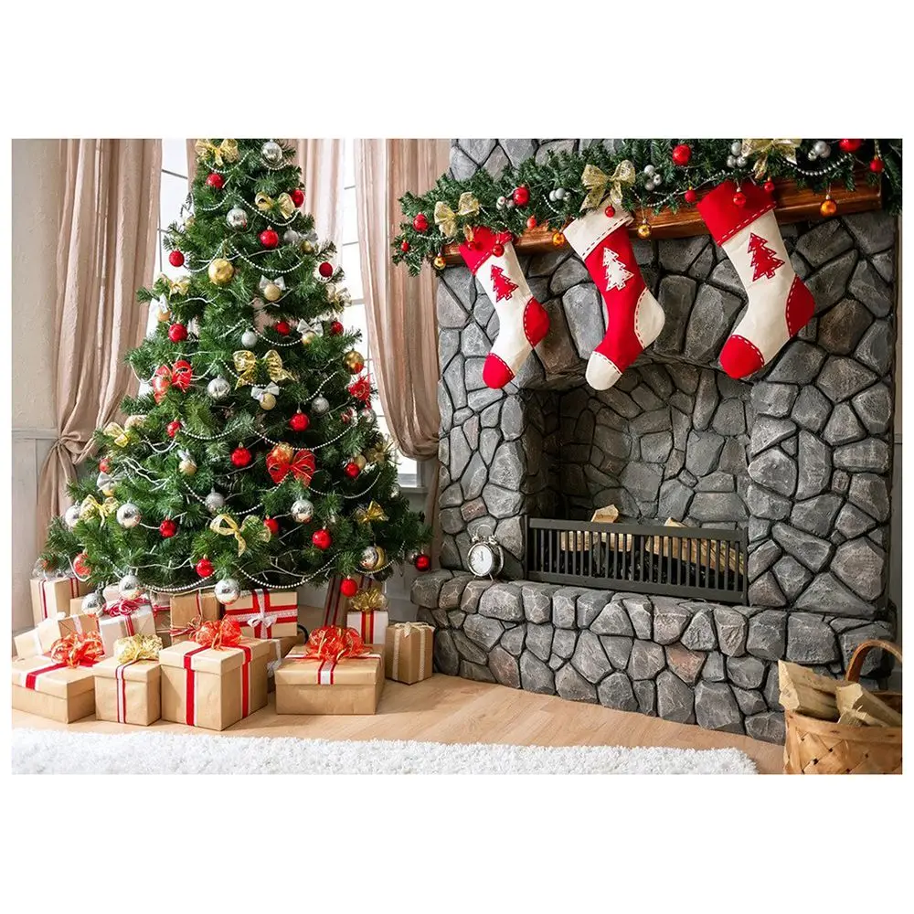 7x5ft Christmas Theme Pictorial Cloth Photography Backdrop Background
