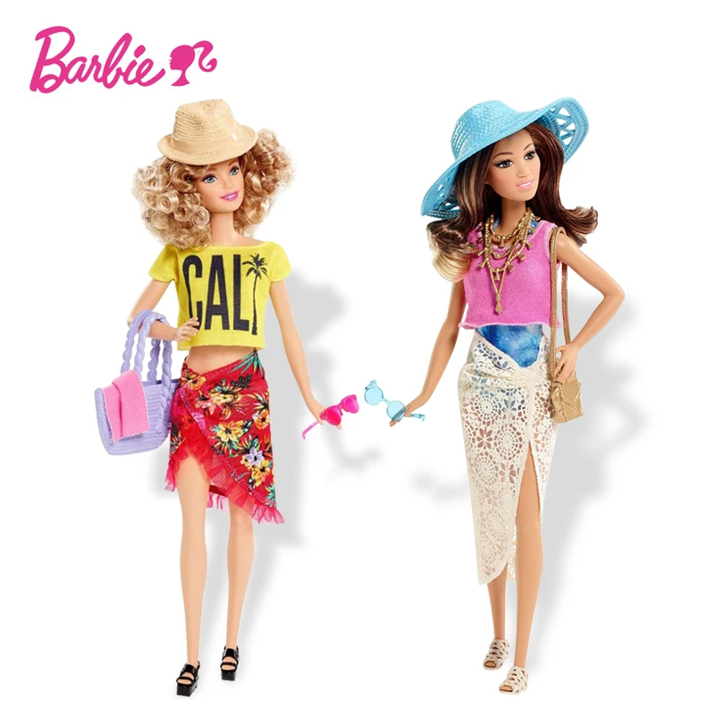 Original Barbie Doll Resort Doll Gift Set Swimsuit Dress dolls Boneca ...