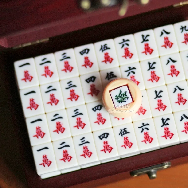 Mini Mahjong Portable Majiang Set Table Game Mah jong Travel Travelling ...