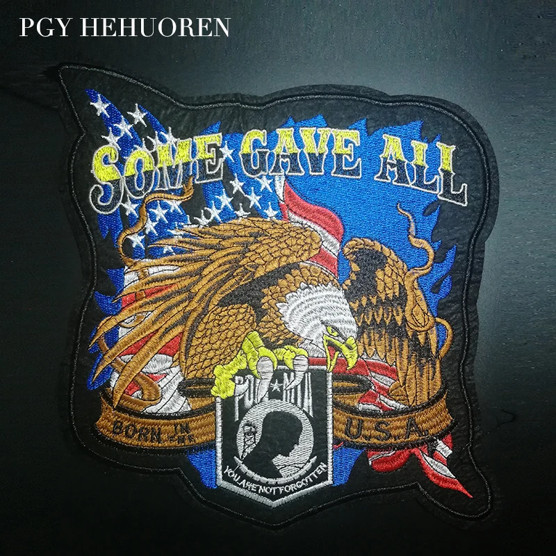 PGY USA Eagle Embroidered Biker Patches For Jeans Men Jacket Clothing Punk Style Military Patch ...