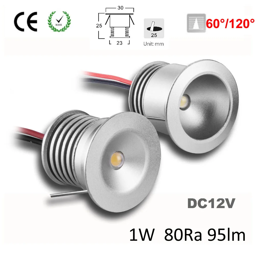 9pcs/lot Mini led downlight 1W mini led cabinet light DC12V Mini led ...