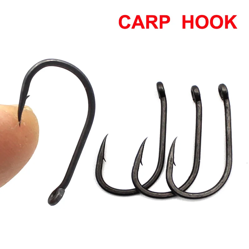 25X Carp Fishing Hooks Crank Hook Barbed Fish hooks High Carbon Steel ...