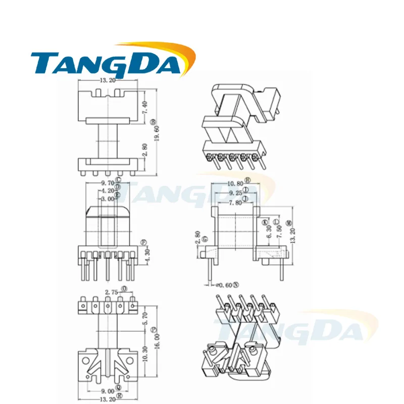 Tangda EE13 core EE EE13W Bobbin magnetic core + skeleton soft ...