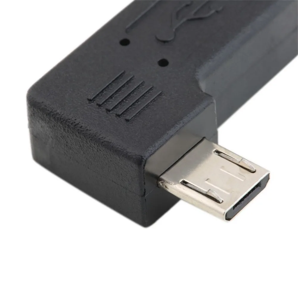 Black Professional USB Mini 5 Pin Female to Micro 5 Pin Male Left/Right ...