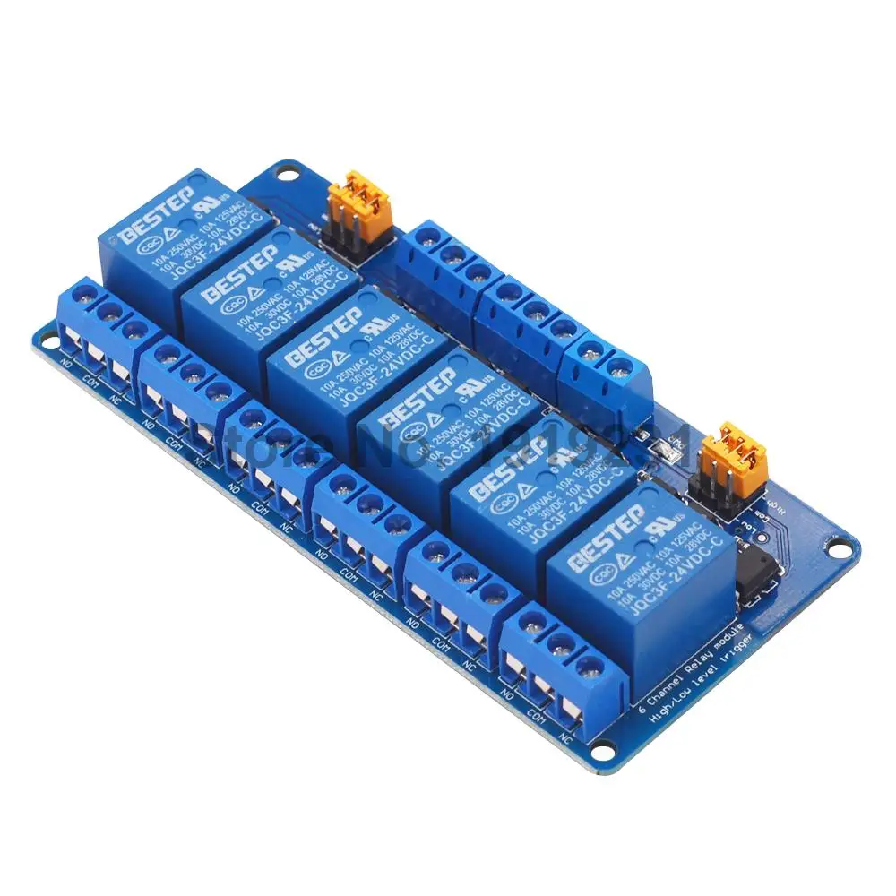 1PCS 24V 6 Channel Relay Module High and low Level Trigger 24V Relay ...