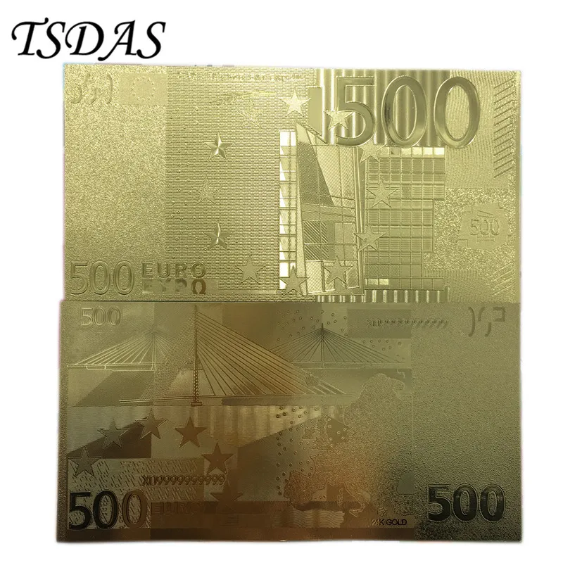Fake Euro Notes UNC Euro 500 Gold Foil Banknote For Home And Business ...