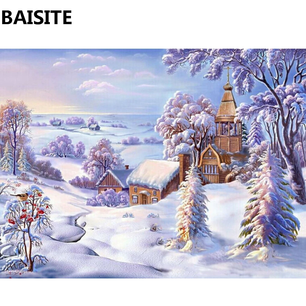 BAISITE DIY Framed Oil Painting By Numbers Flowers Pictures Canvas ...