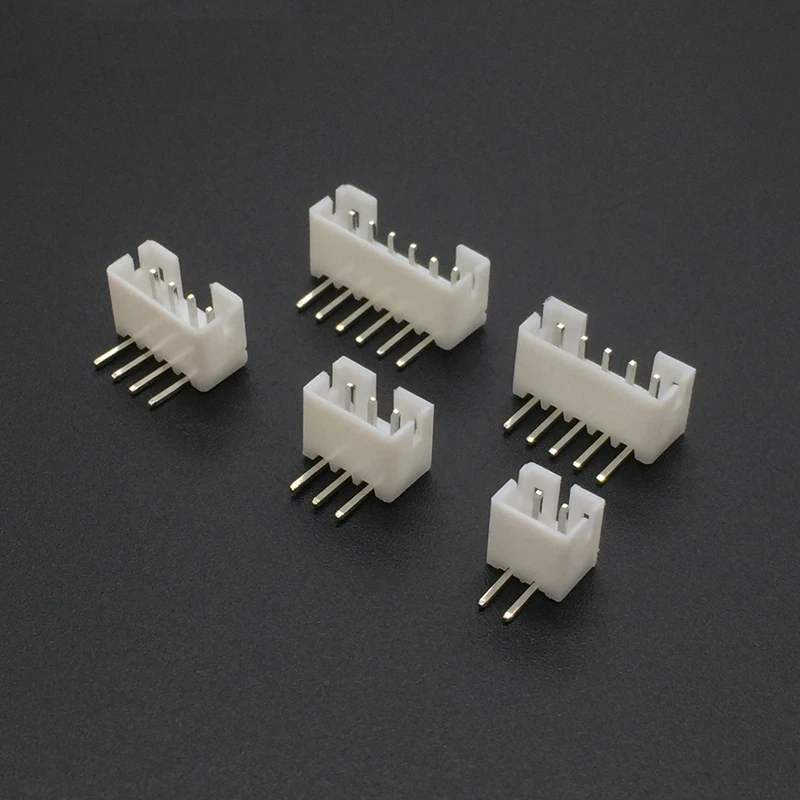 50pcs Ph 2.0mm 2 3 4 5 6 7 8pin Right-angle Jst Socket Male Connector White 90 Degree Foot ...