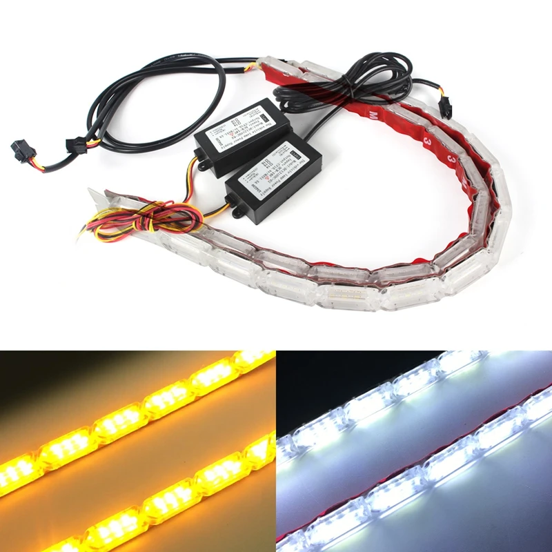 2x-DRL-WaterproofCar-Decorative-Lamp-DRL-Flexible-LED-Knight-Rider ...