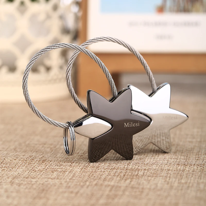 Lucky star keychain car key ring couple birthday gifts to send men and ...