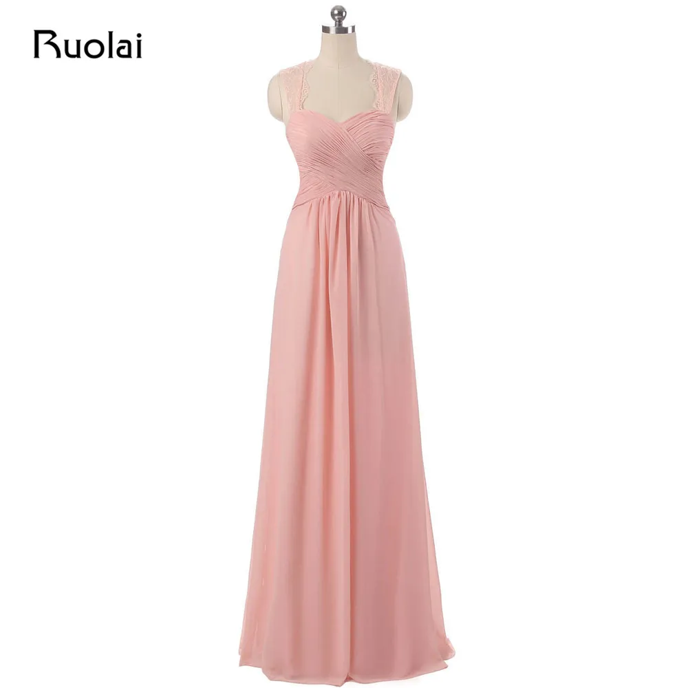 Real Photo Bridesmaid Dresses Long Sweetheart A Line Chiffon Ruffles ...