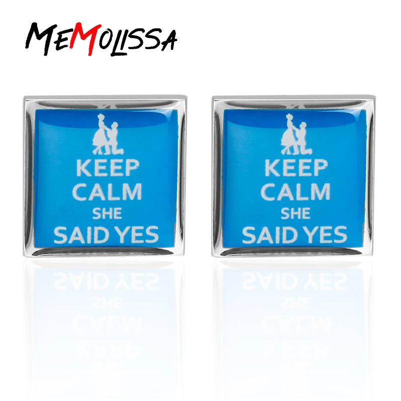 Memolissa New Style Keep Calm Cufflinks Marry Me Cuff Links Quote Shirt ...
