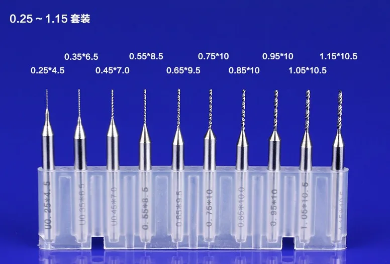 10pc PCB Wood cutter CNC Router Bits End Mill Tungsten Carbide PCB ...