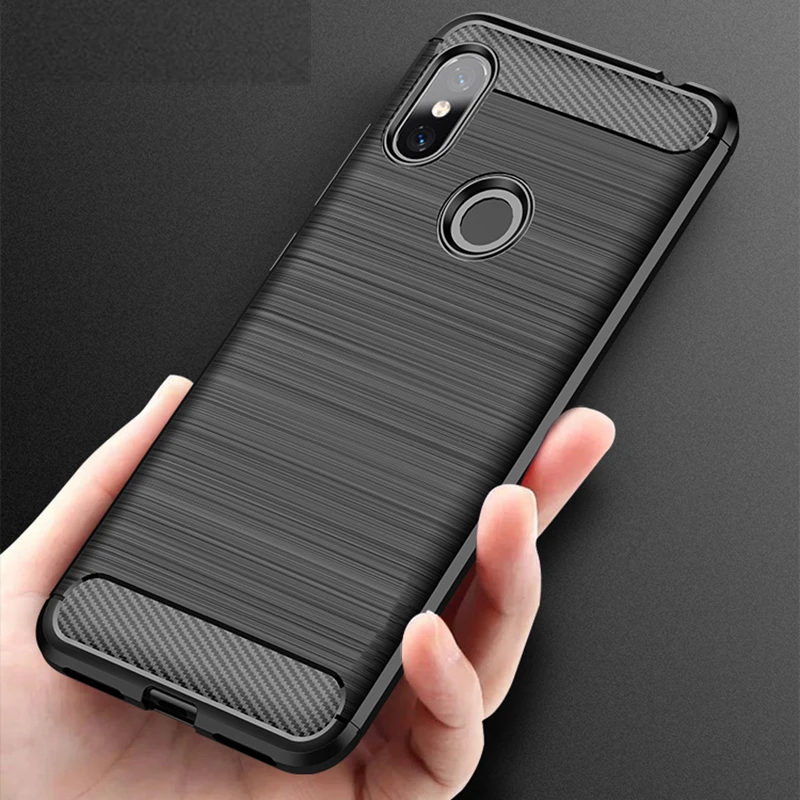 OLLIVAN For Xiaomi Redmi Note 6 Note6 Pro Case Silicon Soft TPU Carbon ...