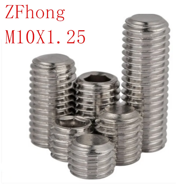 10pcs M10*1.25*l 1.25mm Thread Pitch Fine Thread Stainless Steel Hex ...