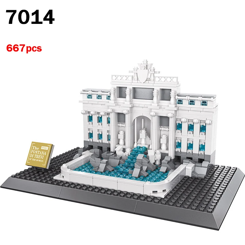 AIBOULLY 7018 Architecture Building Blocks Assembly Toy Kids White ...