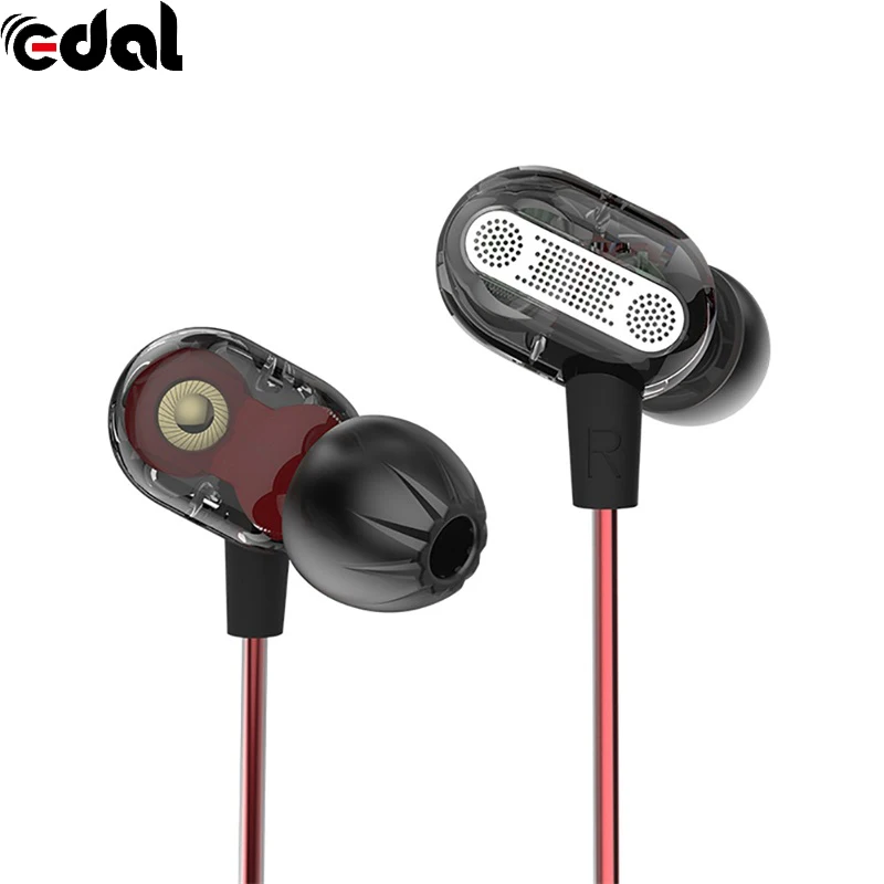 EUAL 2017 Prefessional Dual Driver Earphones Double Dynamic Ear Headset ...