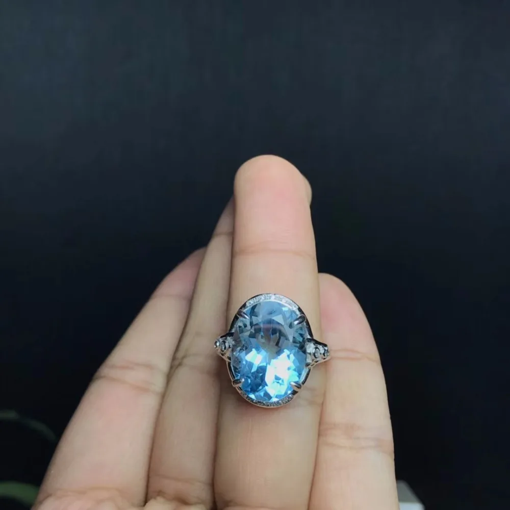 10 Carat Natural Topaz Ring Large Gemstone Color Exquisite Craftsmanship 925 Silver Inlay Rings AliExpress