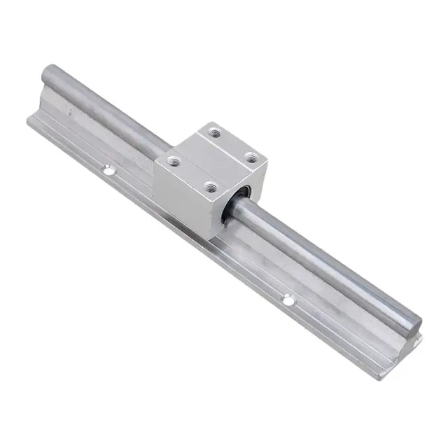 Silver Open Roller Bearing Slide Block & L200mm SBR10 Linear Bearing ...