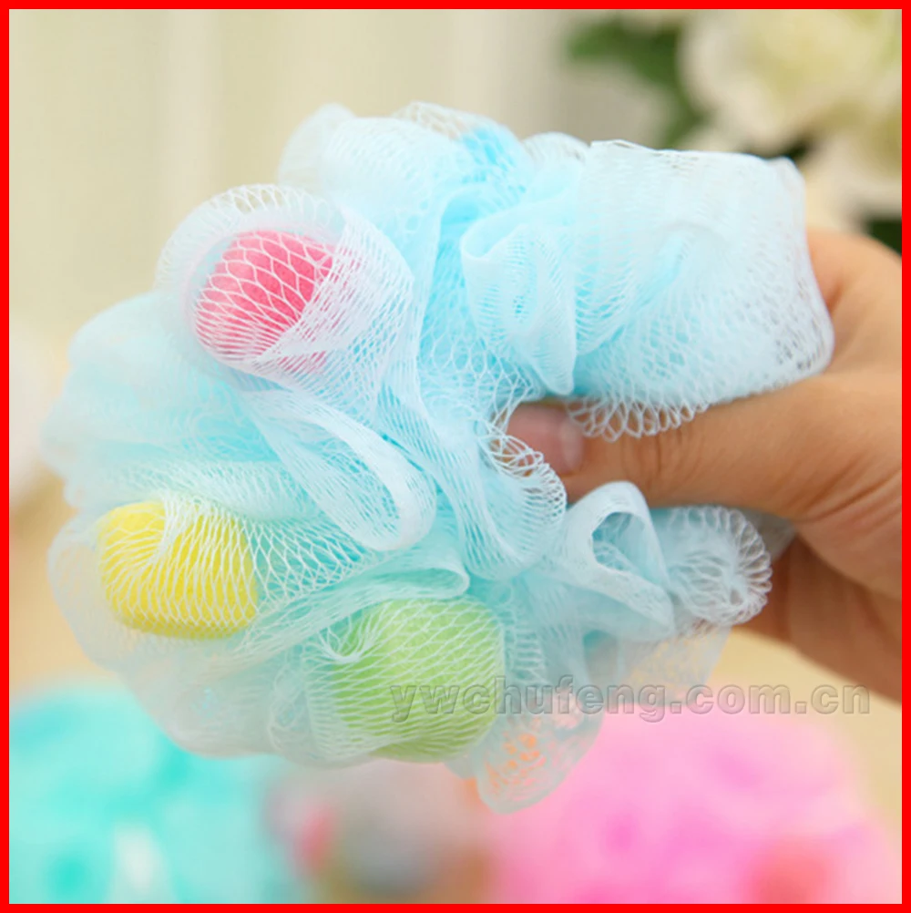 Multicolour Massage Bath Ball Bubble Cool Towel Body cleaning Mesh ...
