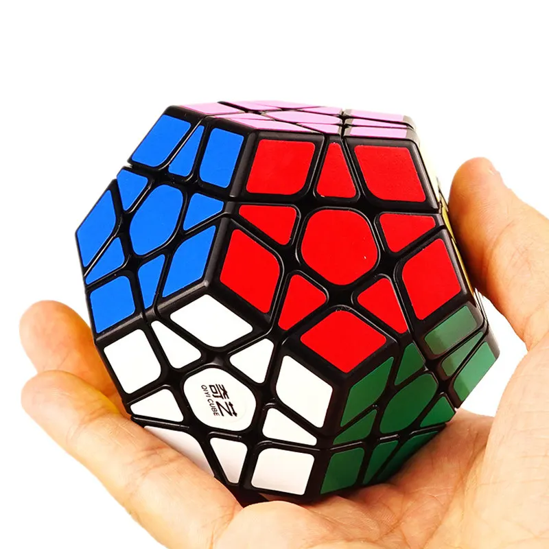 QIYI 3X3 Megaminxeds Magic Cube Black White Speed Professional 12 Sides ...
