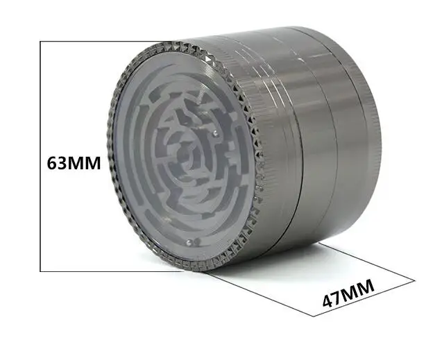 New 63 MM Diameter Zinc Alloy 4 Layers Weed Herb Grinder Smoke Pipe ...