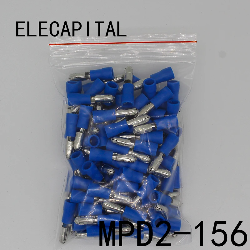 MPD2-156-MPD2-5-156-100PCS-A-Forma-di-Proiettile-maschio-Giunto-Isolante-Filo-Elettrico ...