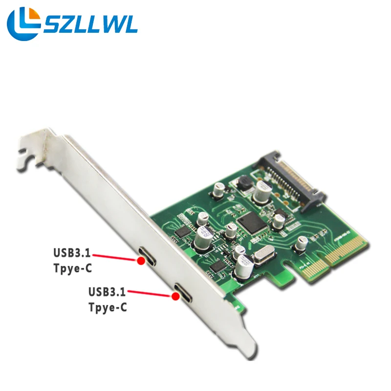 Super Speed 10gbps 2 Ports Usb 3 1 Type C Pci Express Card Pci E 4x To