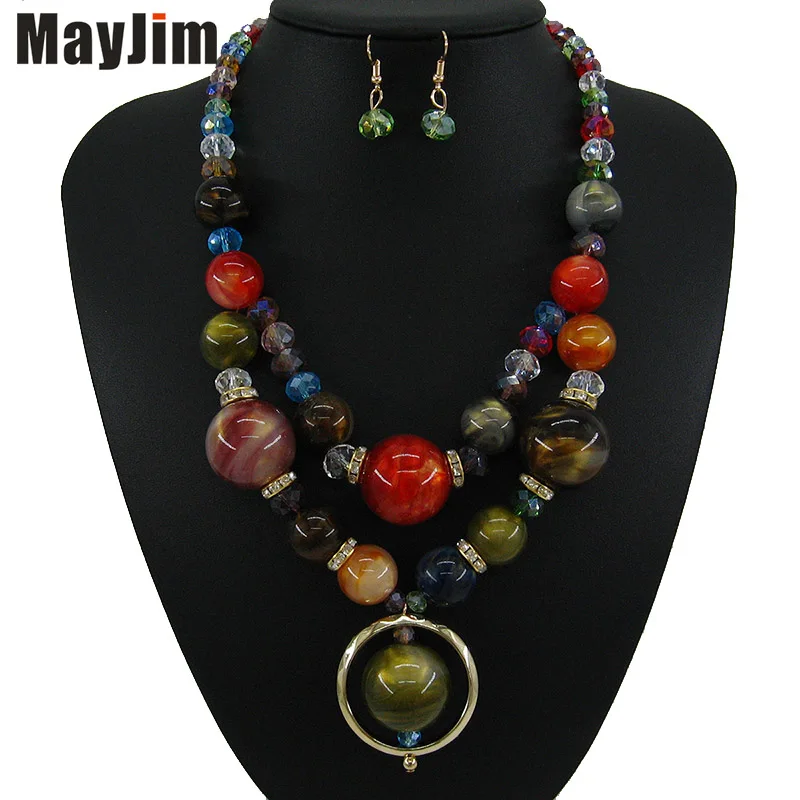 MayJim, винтажное Хрустальное красное ожерелье, ювелирные наборы ...