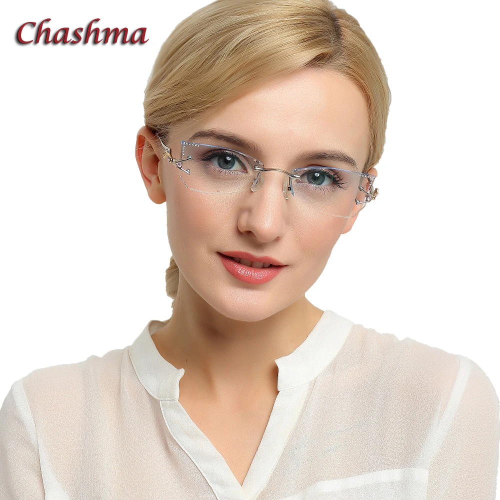 Chashma Brand Tint Lenses Sunglasses Titanium Eyewear Female Diamond ...