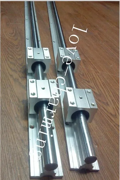 2 Sets SBR20 625mm 20mm FULLY SUPPORTED LINEAR RAIL SHAFT & 4pcs ...
