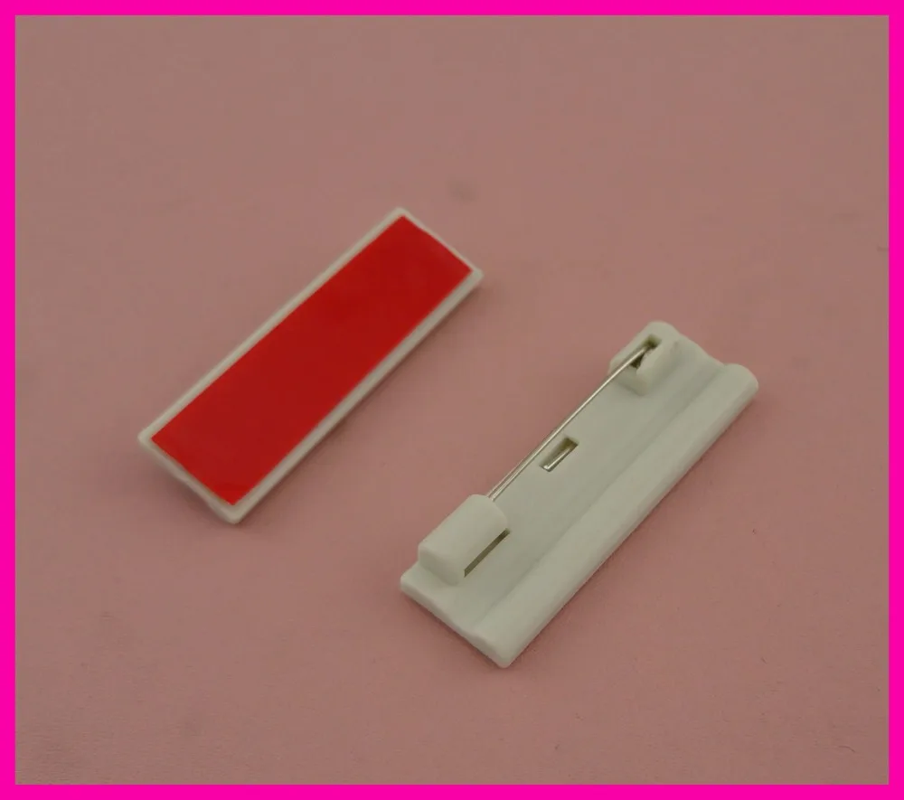 50PCS 1.2cm*4.0cm Adhesive Rectangle Gray plain plastic pin backs ...
