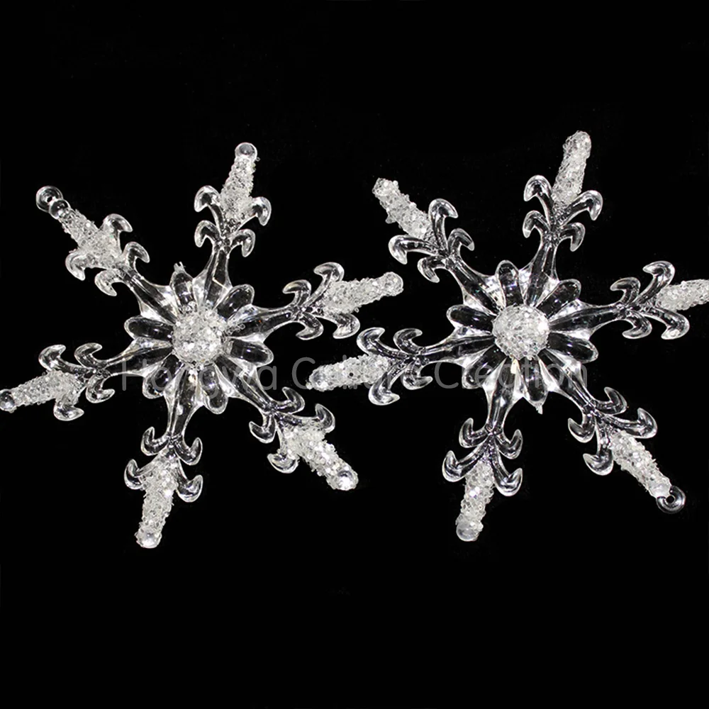 10CM 8pcs Acrylic Snowflake Solid Snowflake Christmas Ornaments ...