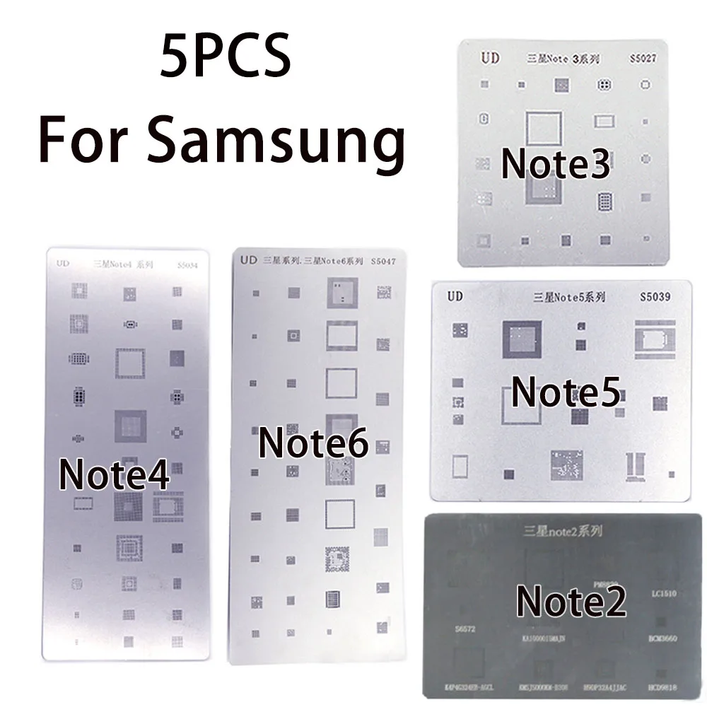 5pcs IC Chip BGA Reballing Stencil Kits Set Solder template for Samsung ...