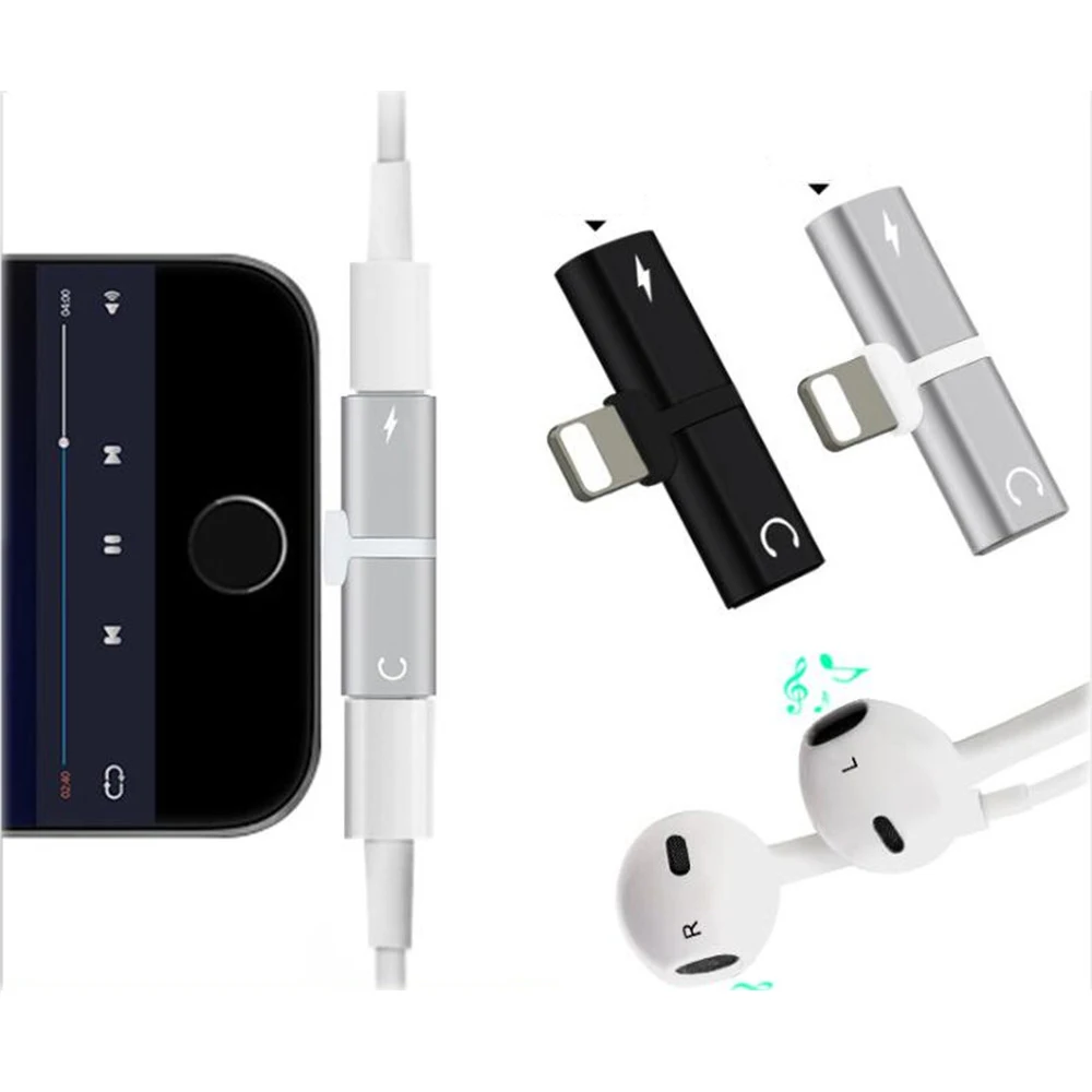 Adaptador de áudio Para iPhone 7 Plus 8 X Carregamento/Áudio 2 em 1 ...