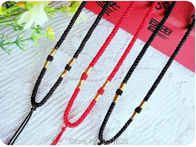 10pcs Hand Knotted Chinese Style Rope Necklace for Jade Black Red Brown ...