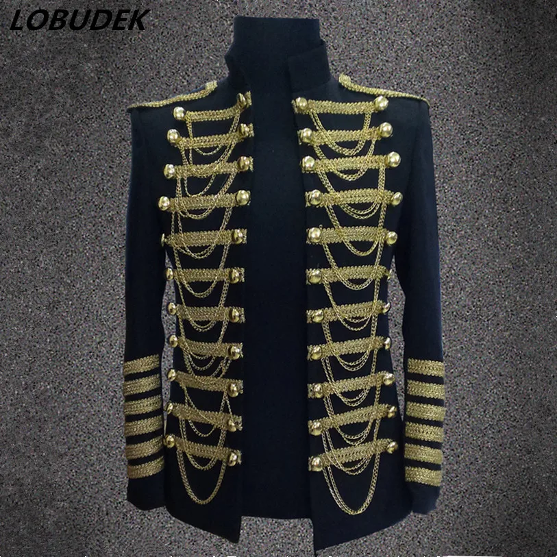 Men Sequins Jackets Bar singer dancer performance Outfit Custom stage ...
