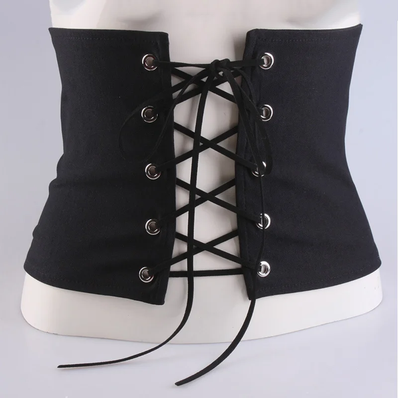 2017 Bandage Wide Belts with Zipper Women's Black Wide Strap ...