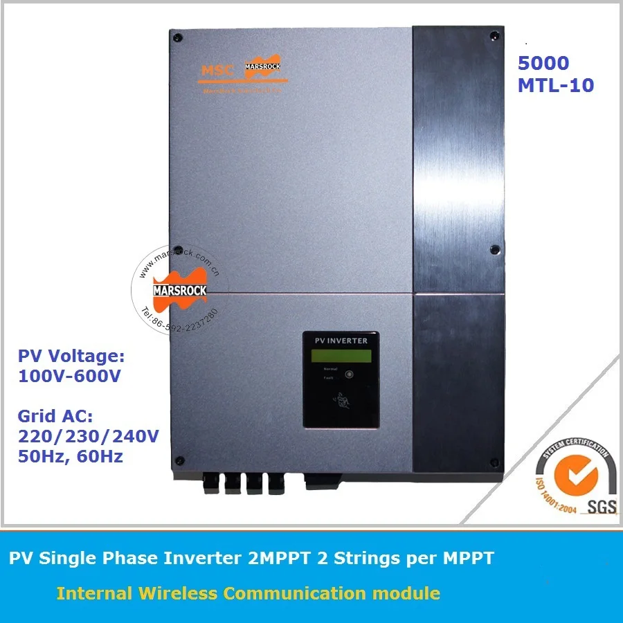 5000W input 100-600v grid tie solar inverter with 2MPPT Function IP65 ...