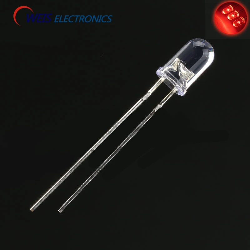 OWEIS 100PCS/LOT 5MM/F5 LED White Turn RED LED Lamp Emitting Diodes ...