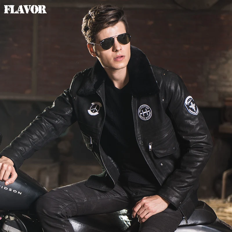 2016-Men-s-Real-Leather-Jacket-Pigskin-Genuine-Leather-Jacket-Men ...