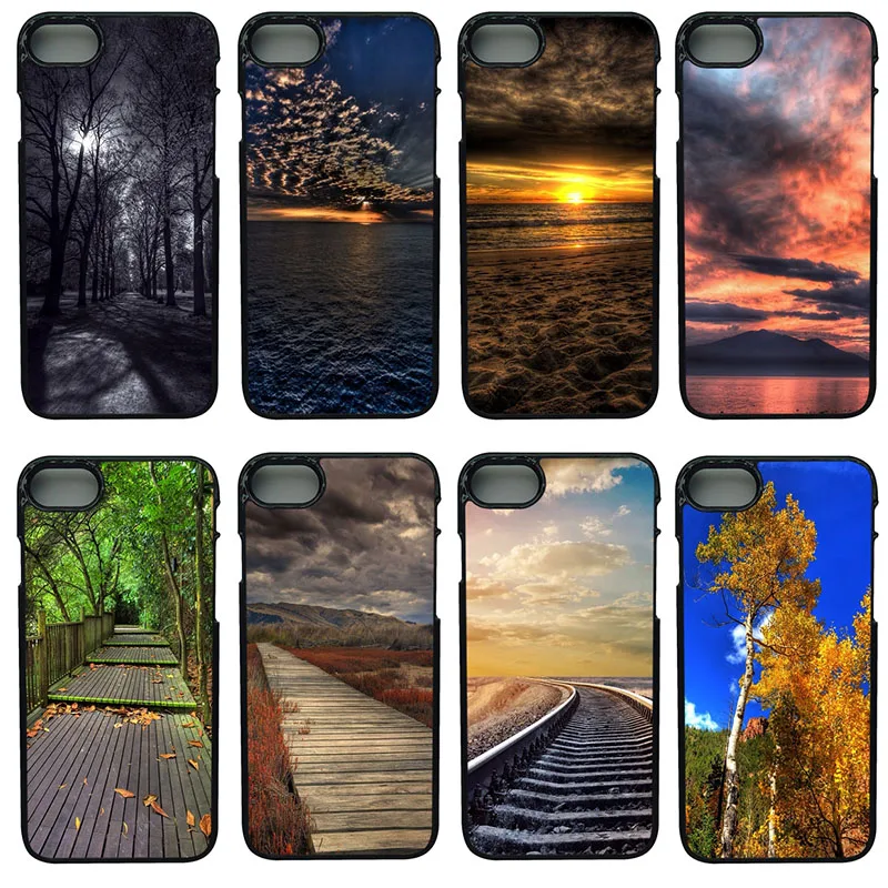 Beautiful Natural Scenery Phone Case Anti knock Black Shell Smooth PC ...