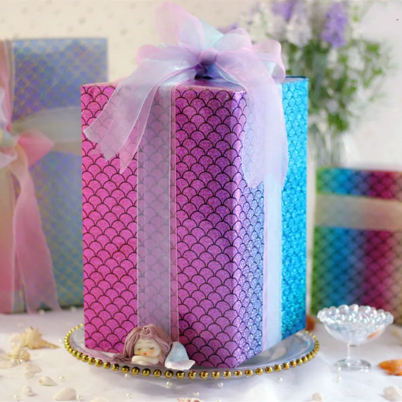 70*50cm Shiny Mermaid Scale Gift Wrapping Paper Diy Crafts Kids ...